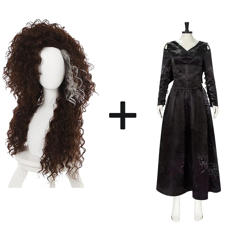 Женский костюм Беллатрикс Лестрейндж для косплея L, Dress and wig