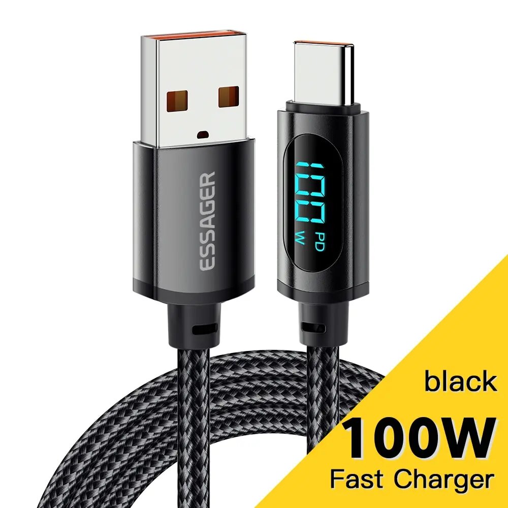 Кабель зарядный Essager USB Type-C, 66/100 Вт 2m