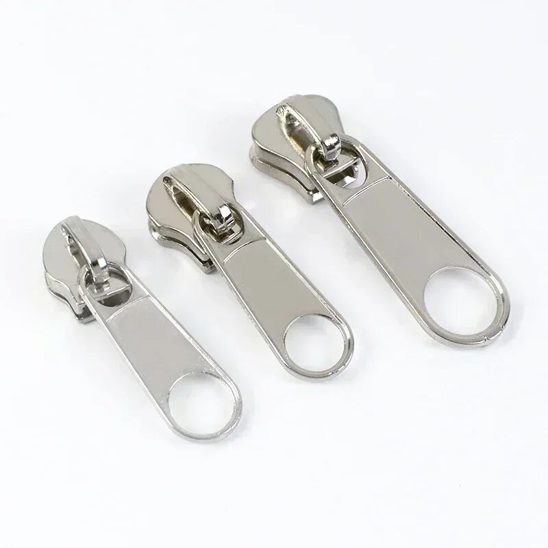 Слайдеры молнии Meetee 3# 5# 8# для нейлона No8-10Pcs, KY378-Silver, SliderForMetalZips