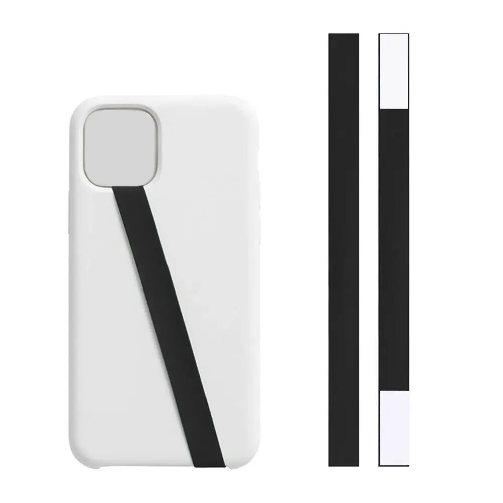 Портативный Силиконовый ремешок для телефона, эластичный цветной ремешок для телефона, мягкий держатель для телефона, зажим для пальца, аксессуары для телефона Black