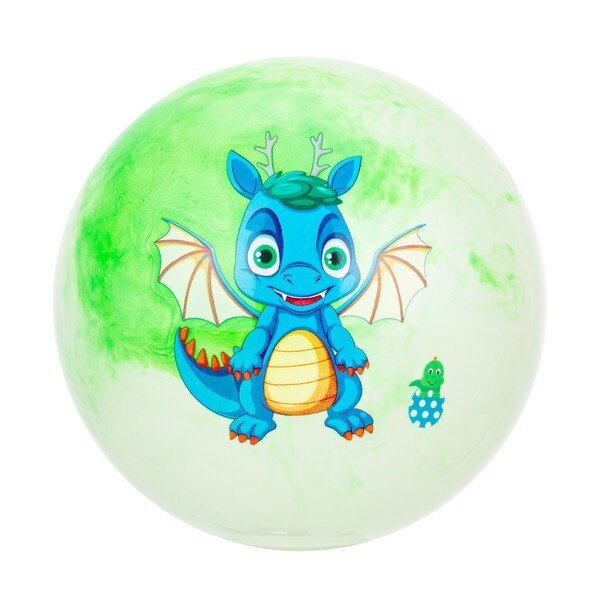 Мяч детский надувной резиновый Динозаврик зеленый диаметр 22.5см