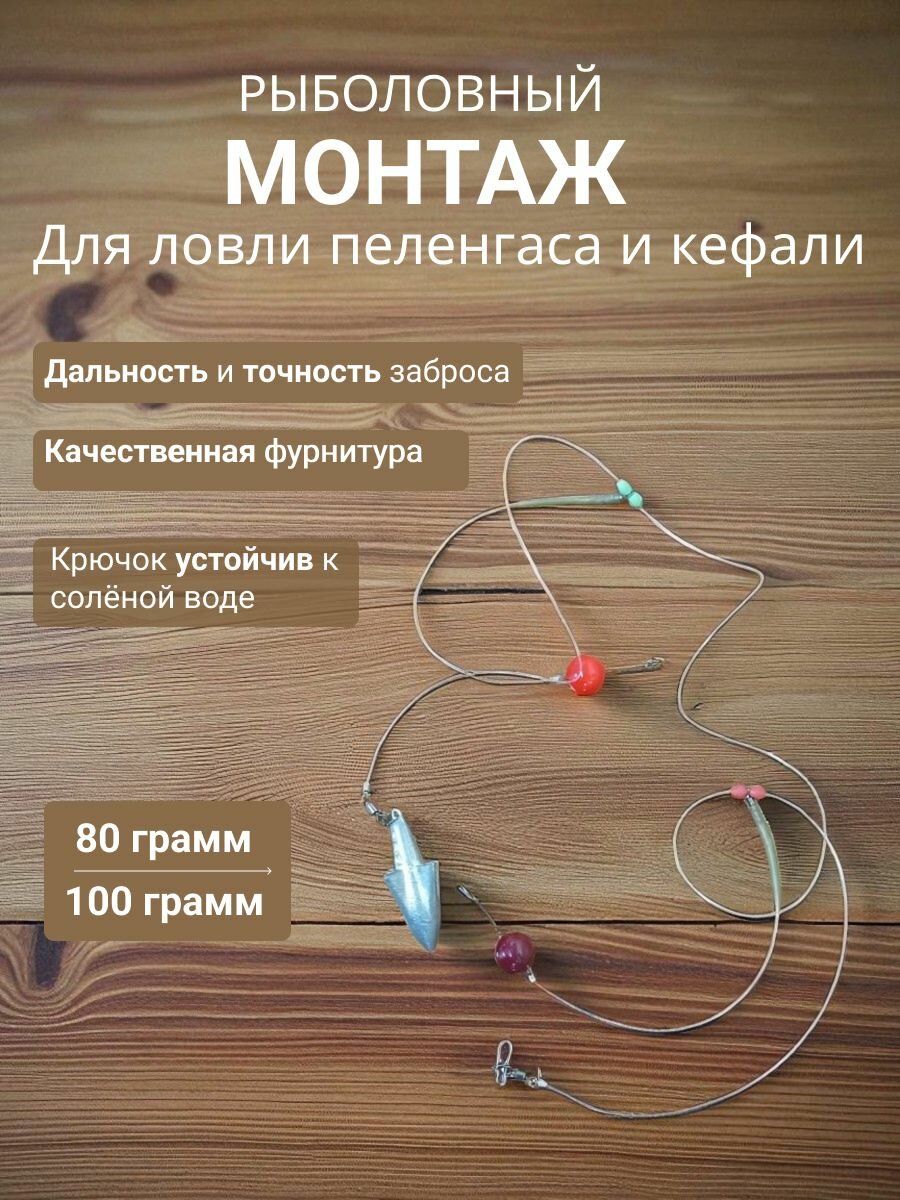 Монтаж для ловли Пеленгаса и Кефали с грузом