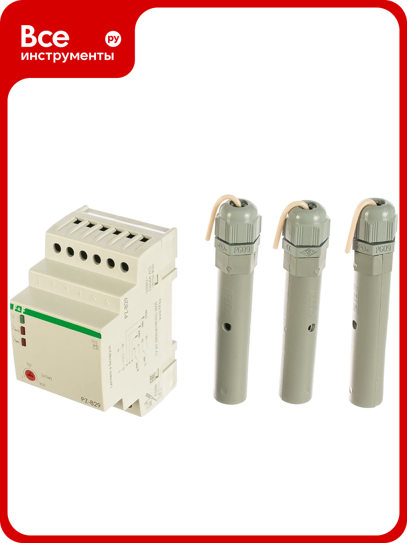 Реле контроля уровня жидкости Евроавтоматика F&F PZ-829, двухуровневый EA08.001.002, 1,5 мм, 250 В