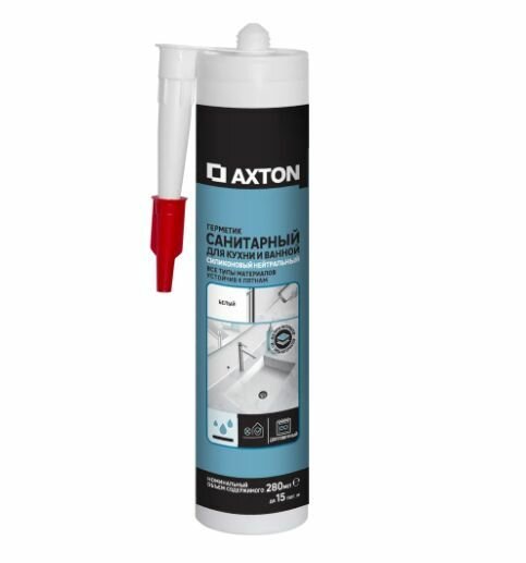 Герметик санитарный силиконовый Axton 280 мл белый нейтральный