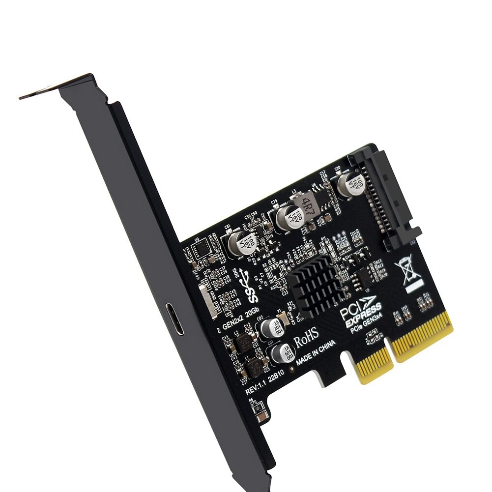 Карта USB PCIE Type C PCI-Express 4X на USB 3.2 Gen 2X2 20 Гбитс Набор микросхем ASM3242 для Windows 810Linux