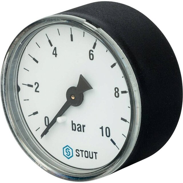 Манометр аксиальный D 63 мм 1/4" 10 бар STOUT