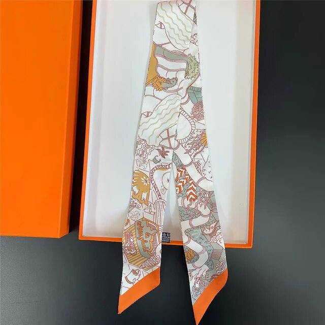 Новый цветной клетчатый брендовый дизайнерский саржевый шелковый шарф роскошный шарф женский фуляр Узкая сумка шарфы модный шейный платок повязка на голову Лидер продаж