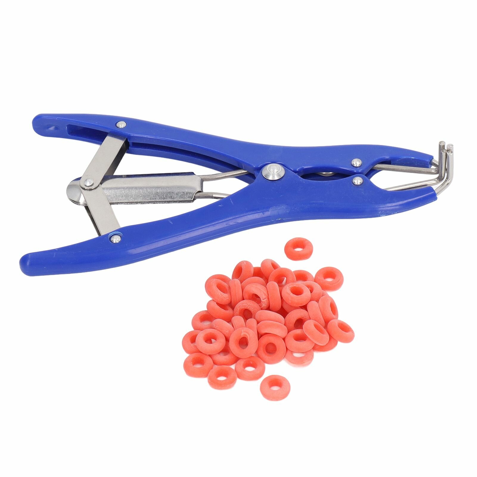 Набор клещей для кастрации с 100 шт. красных резиновых колец кастратора, зажим для хвоста, аппликатор для плоскогубцев для безопасной и легкой стыковки