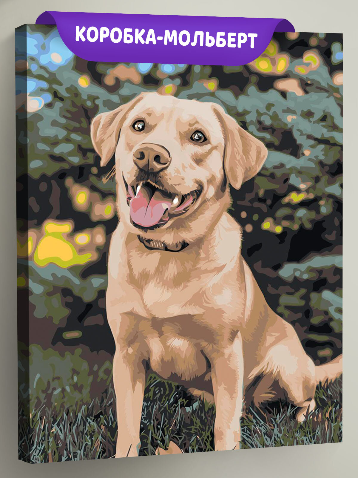 Картина по номерам на холсте с подрамником 40x50 "Собака лабрадор ретривер в парке" Животные Природа