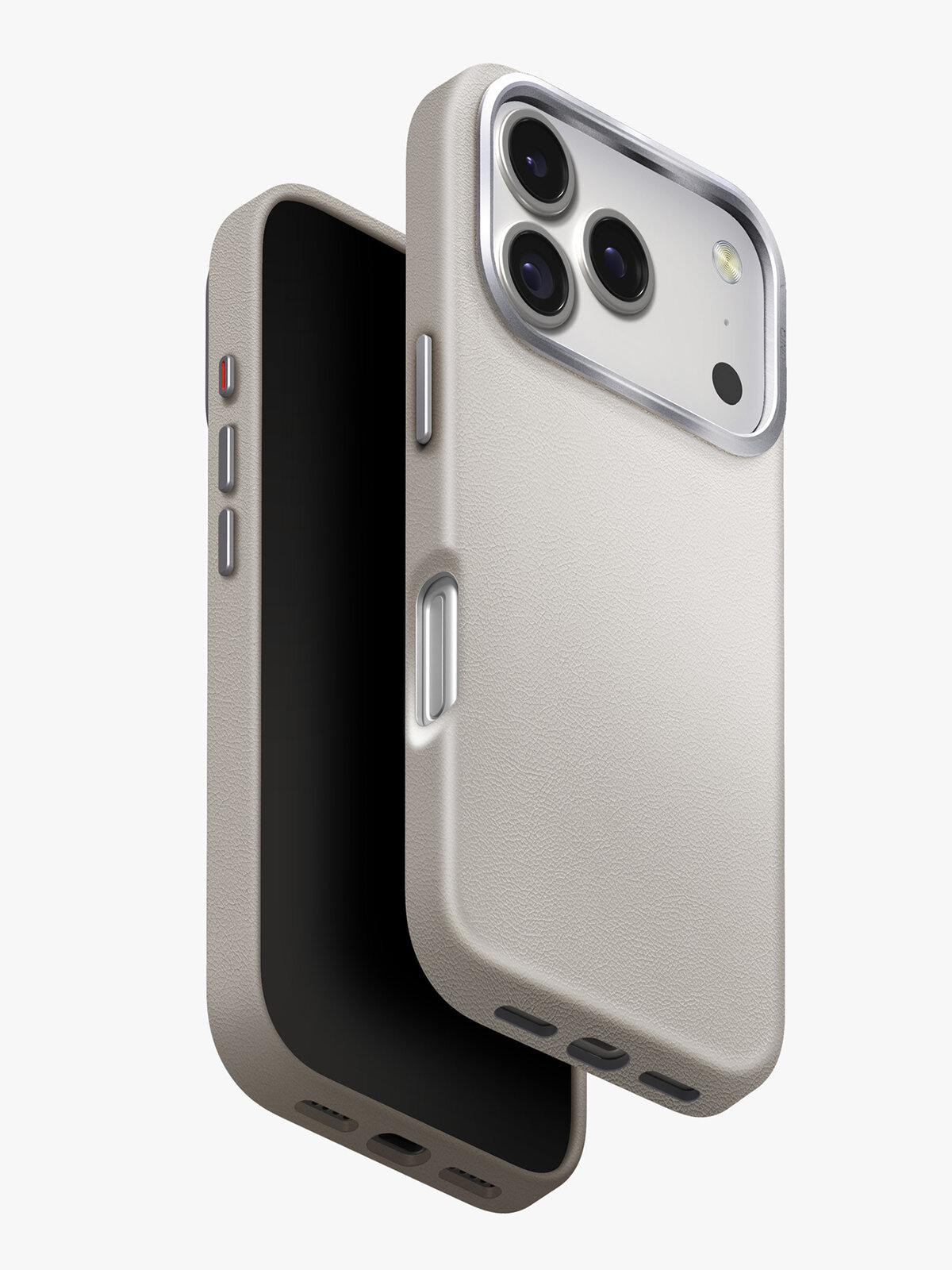 Чехол Uniq на iPhone 17 Pro, Lyden из премиальной экокожи, с магнитами MagSafe, серый