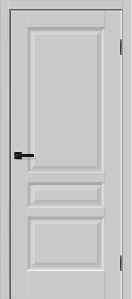 Межкомнатная Дверь ПЭТ Bravo Неоклассик-34 Grey Silk 900x2000мм (Полотно+Коробка+5 Наличников) / Браво.