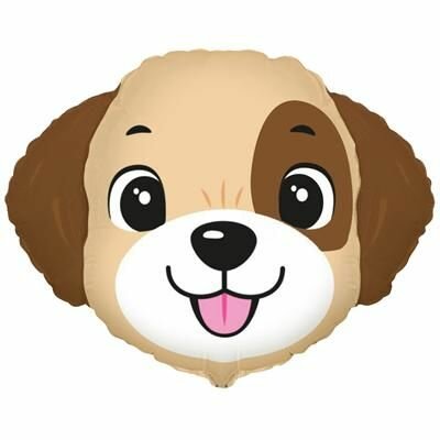 Воздушный шар фольгированный FLEX METAL Голова Собаки, коричневый, 29"