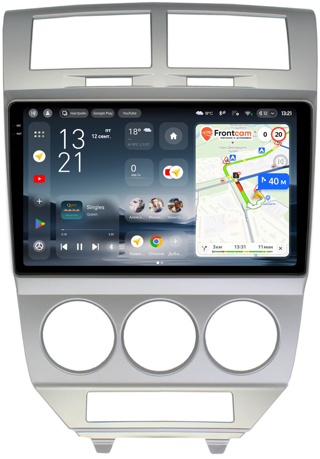 Штатная магнитола Dodge Caliber 2006-2009 Teyes CC4 Pro 2K 12/256 10.36" RM-10-721 Android 13 (4G-SIM, DSP, QLed, AI)