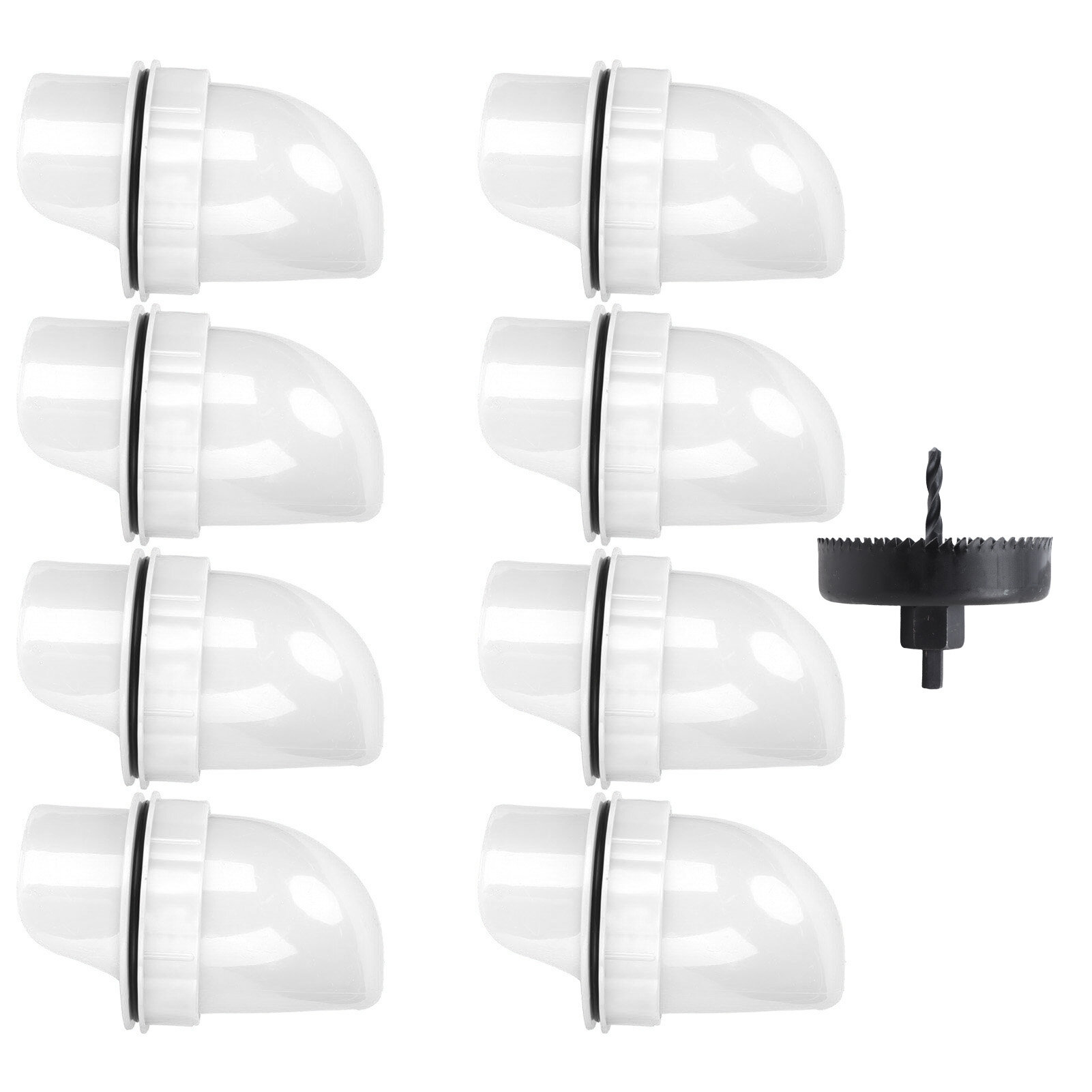 Кормушка для кур с 8 отверстиями и 1 кольцевой пилой, защита от дождя, автоматический комплект для кормления кур и уток