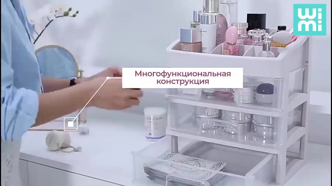 Органайзер для косметики большой WiMi, прозрачный, настольный, для канцелярии на стол