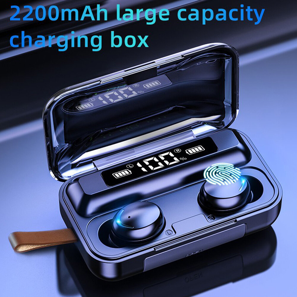 Беспроводные наушники с дисплеем заряда, Bluetooth 5.0, спортивные, с футляром для зарядки