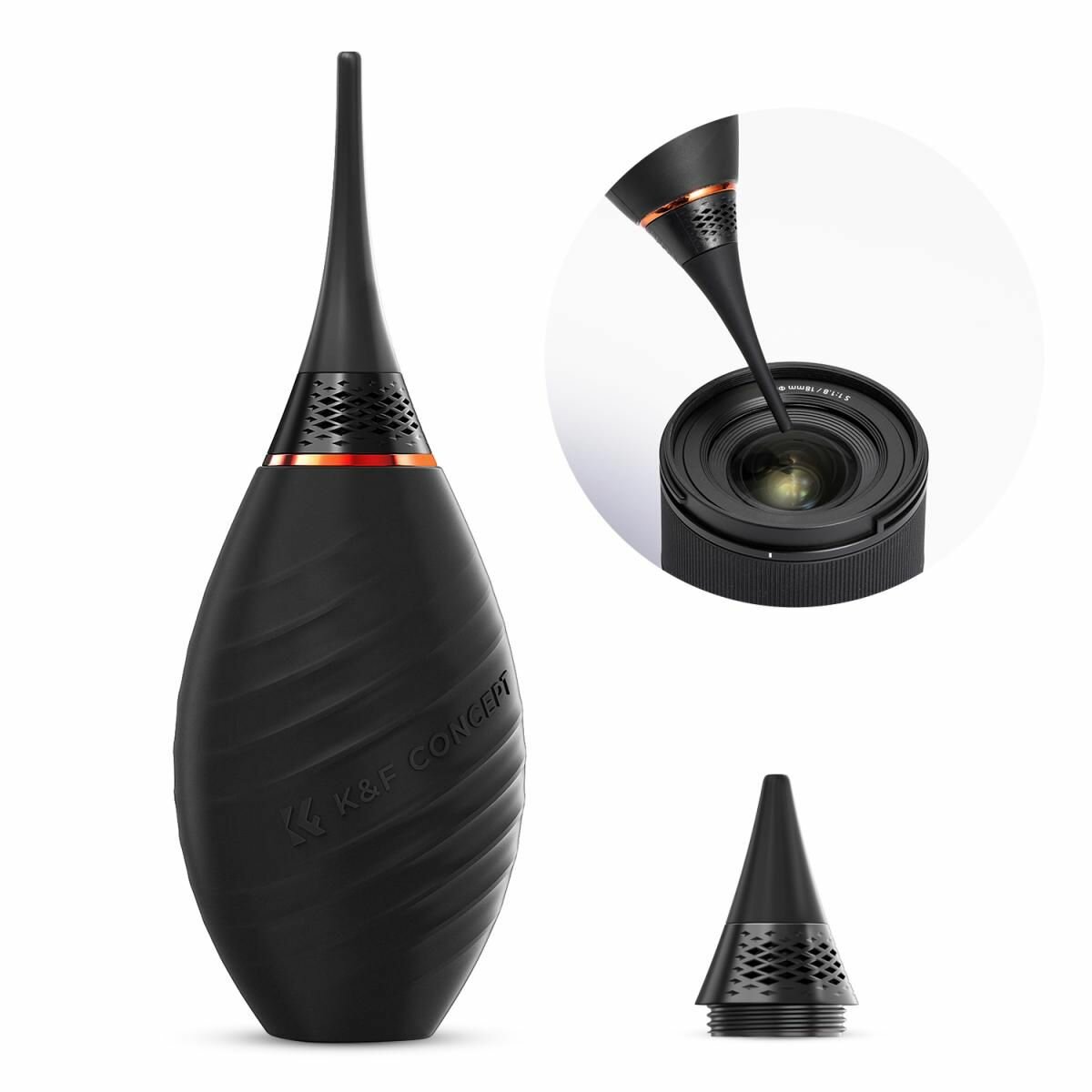 Силиконовая груша с двумя насадками K&F Concept Air Blower (Long + Short Nozzle)