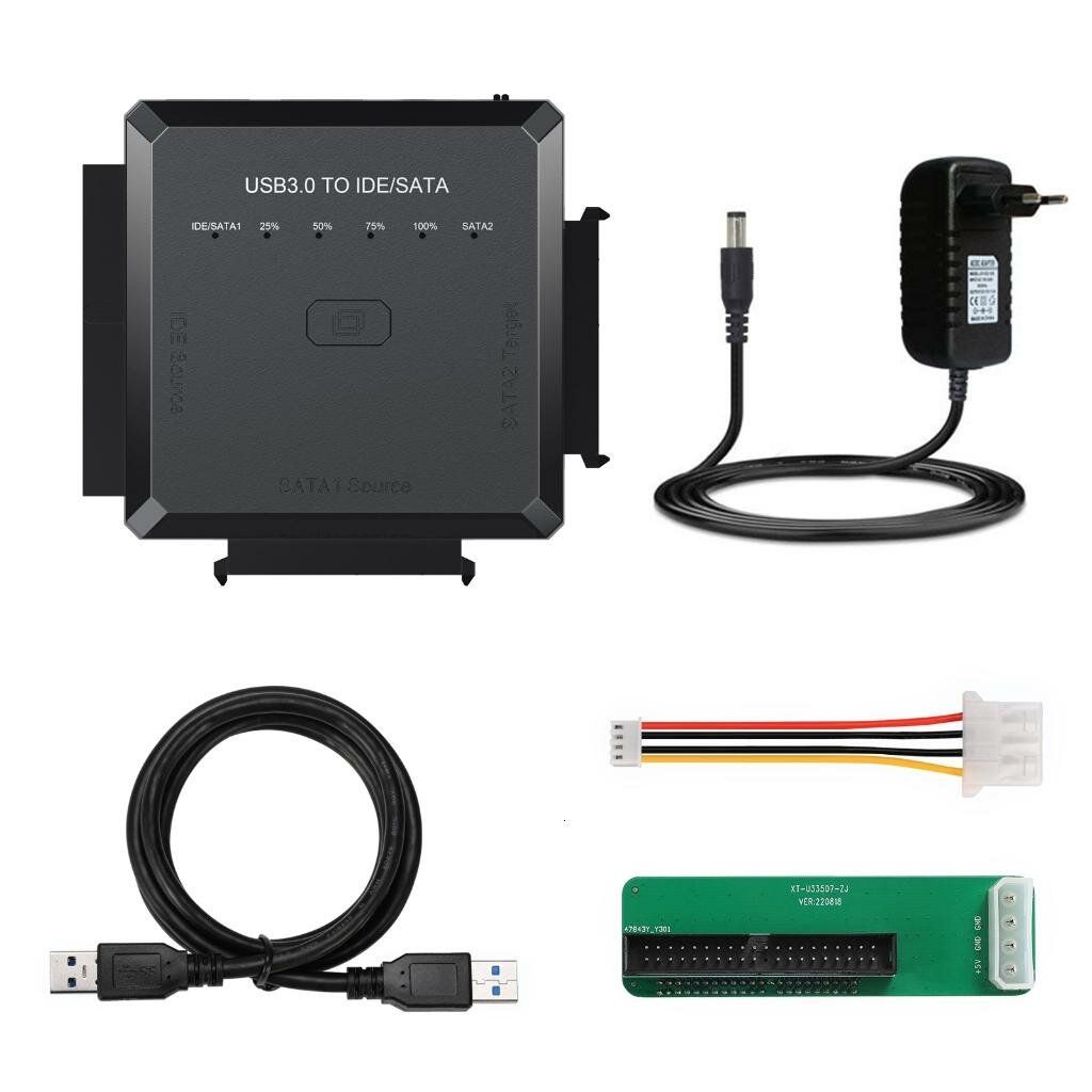 USB 3.0 к IDE и конвертер внешний адаптер жесткого диска для 2.5/3.5 HDD/SSD диск, резервное копирование, вилка европейского стандарта