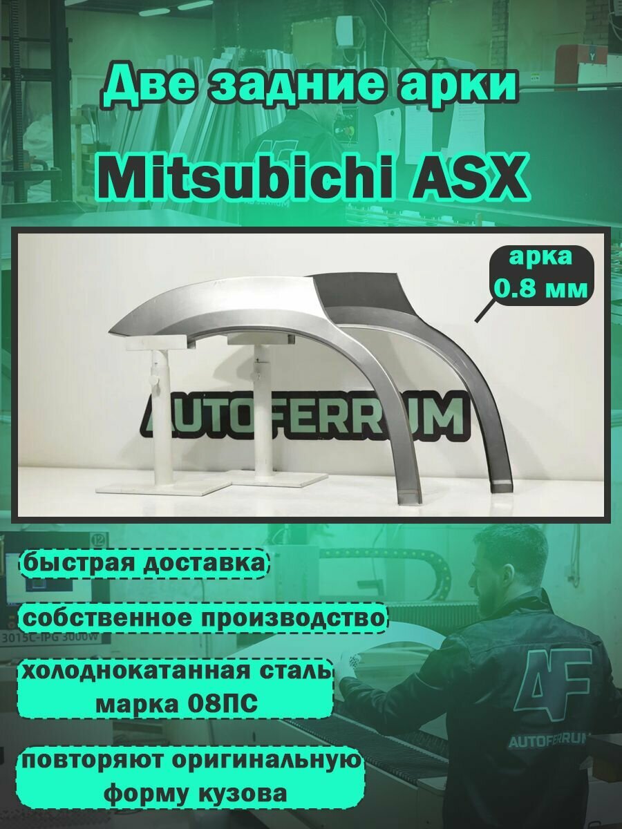 Арки крыла задние (комплект) для Mitsubishi ASX 2010> (мицубиси/митсубиси асх), кузов кроссовер, холоднокатаная сталь 0.8 мм