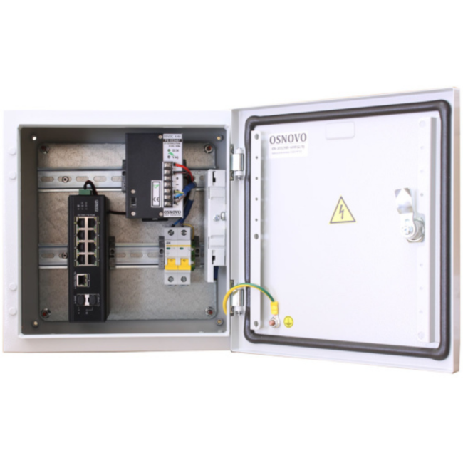 Коммутатор PoE OSNOVO OS-331(SW-60812/I) 6 x FE (10/100Base-T) с PoE (до 30W) + 2 x FE (10/100Base-T) с PoE (до 60W) +