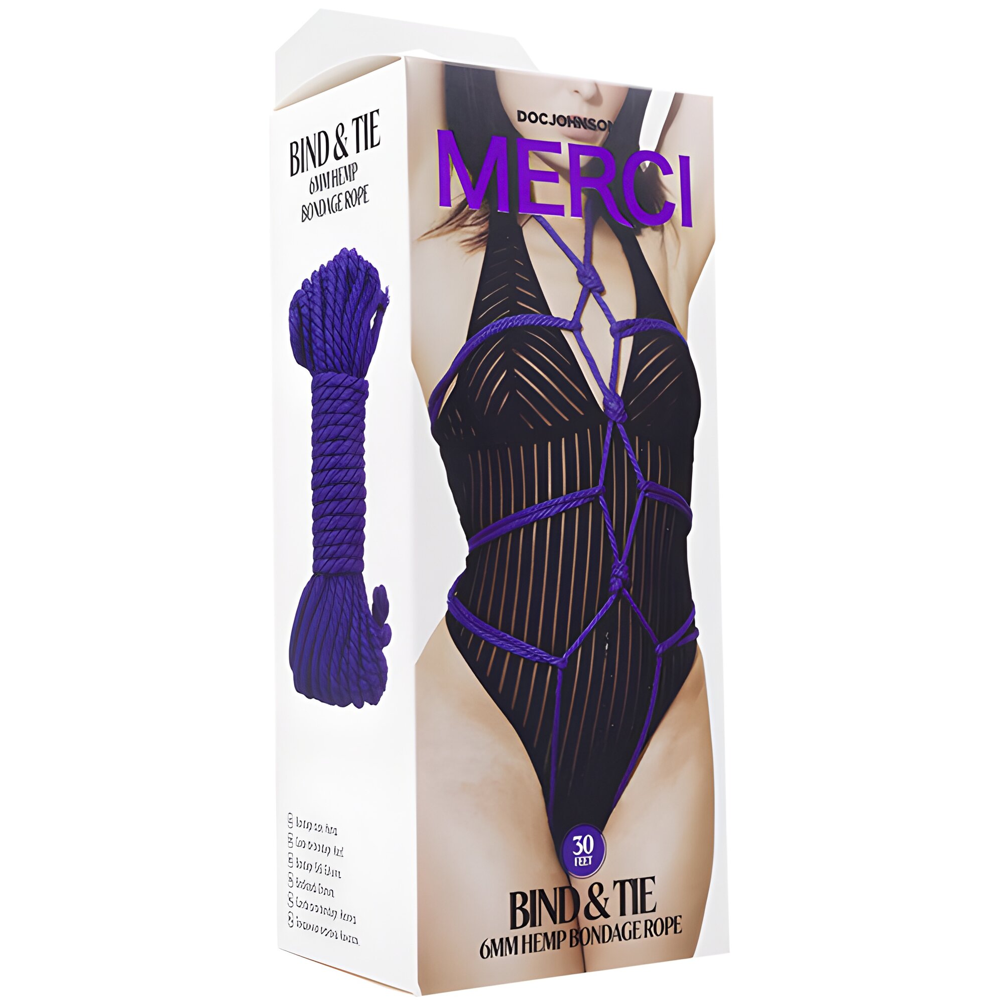 Верёвка Doc Johnson MERCI BIND & TIE, для связывания, 9.14м, фиолетовый