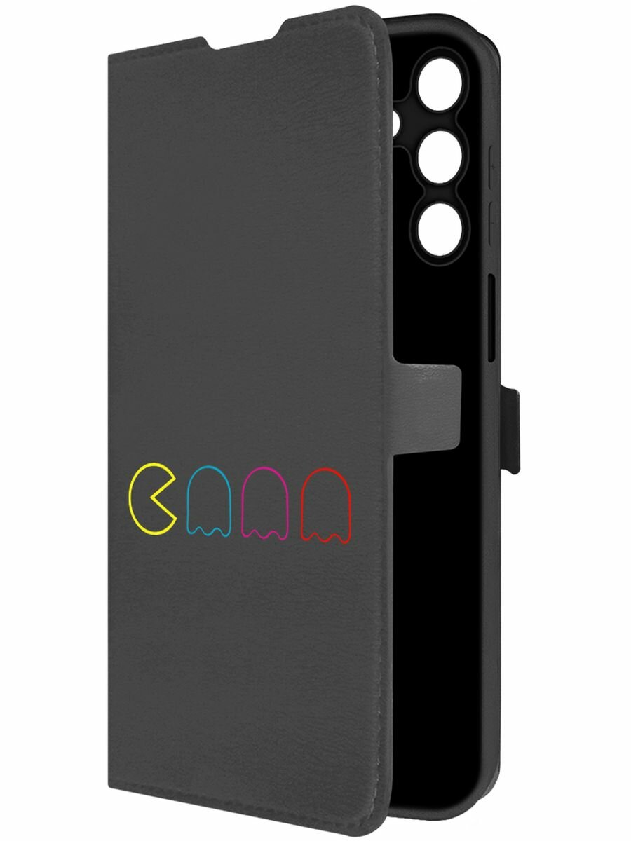 Чехол-книжка Krutoff Eco Book для Samsung Galaxy A15 4G (A155) Пакман (черный)