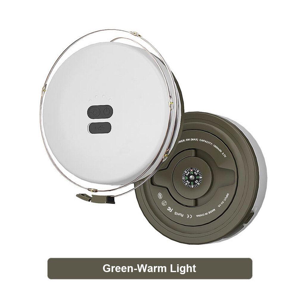 Светодиодные ленты для кемпинга портативные наружные светофоры для кемпинга св rechargeable waterproof фонари для аварийных ситуаций, двора, походов Green-Warm Light, Brown-Warm Light, Green-Colorful Light, Brown-Colorful Light