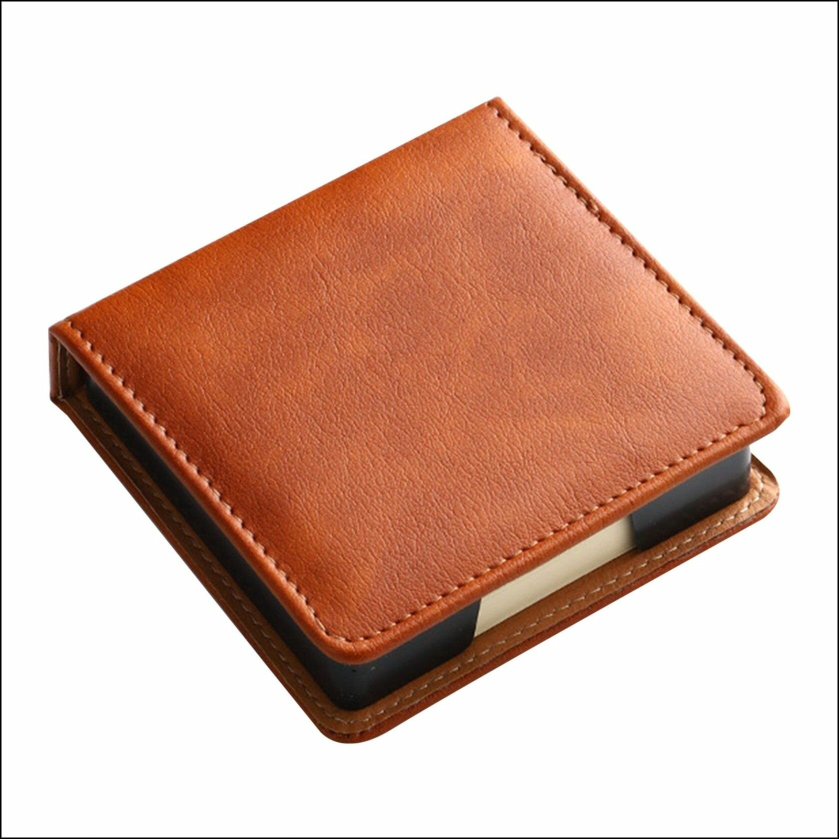 Модный органайзер для заметок Sticky Note Box Кожаный блокнот для заметок Диспенсер для рабочего стола