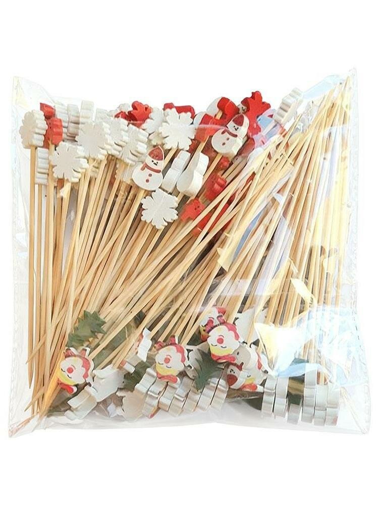 50 шт. бамбуковых палочек с рождественскими фруктами