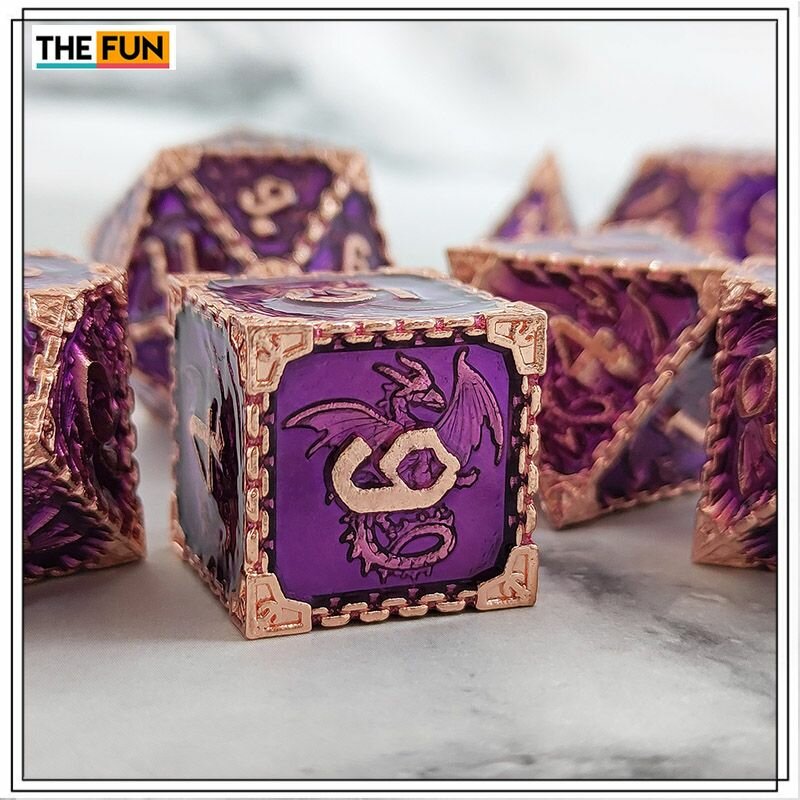 DnD Metal Dice Set, кубики метал для DnD и настольных ролевых игр (дайсы ДнД)