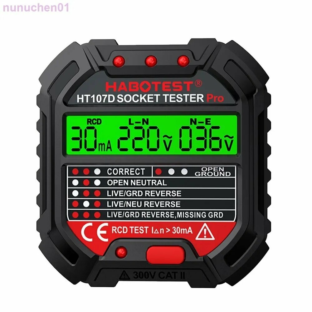 Тестер розеток HABOTEST HT107 Pro тестовое напряжение розетка EU Plug