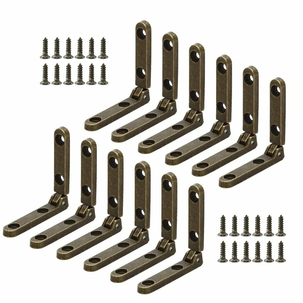 12 шт. Мини петли для шкатулок 30x30x6 мм, золотые петли 90 градусов с винтами, фурнитура для ювелирных коробок, деревянных изделий и мини мебели