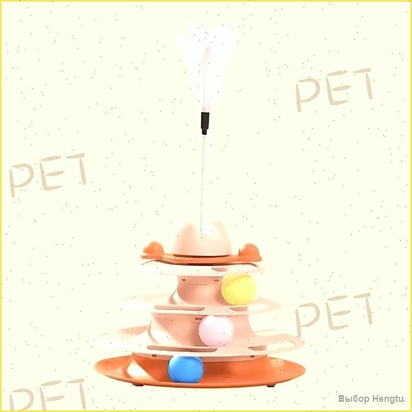 Пирамидка игра для кошки / Игрушки для животных башня, серый, пирамида для кошек