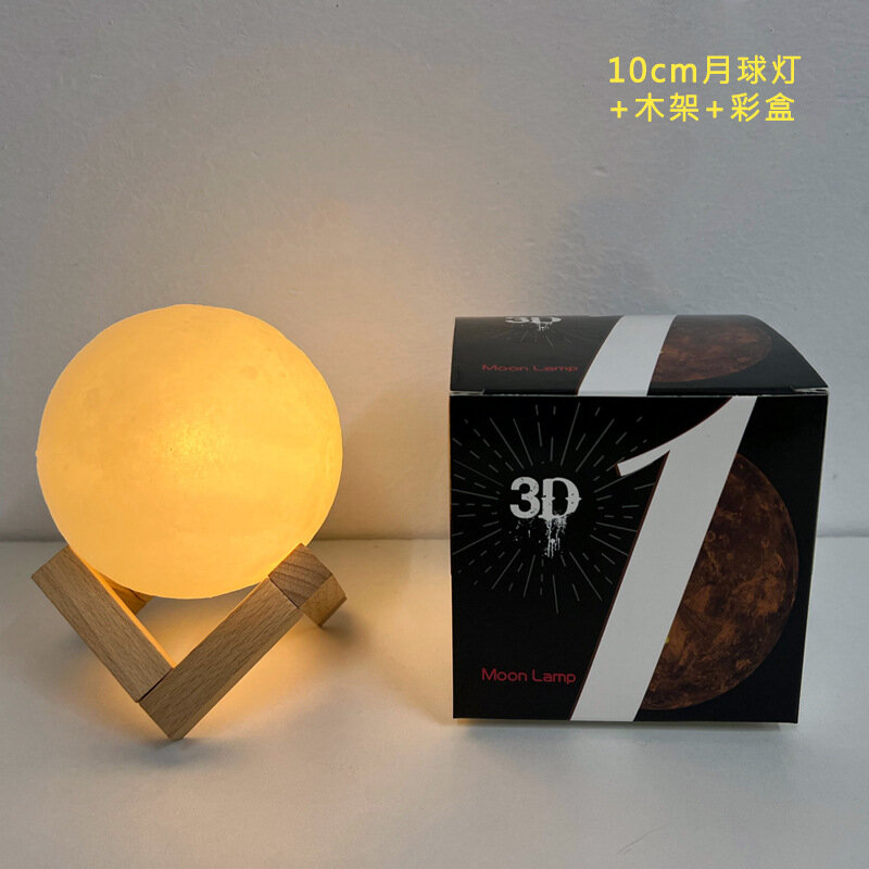 Расписанный вручную лунный светильник-ночник, светодиодный светильник для спальни, лунный светильник, лампа-планета в виде граффити своими руками