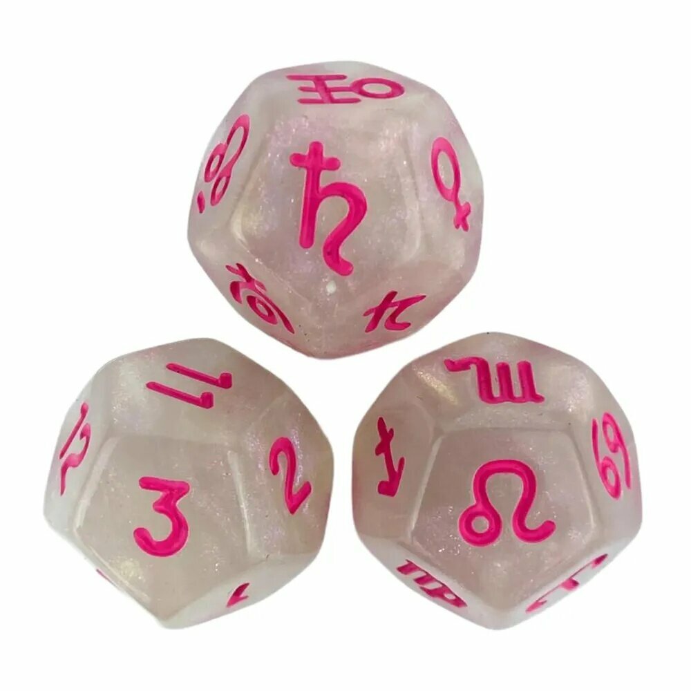 3 шт 12-гранные акриловые астрологические кости для таро созвездий и гаданий