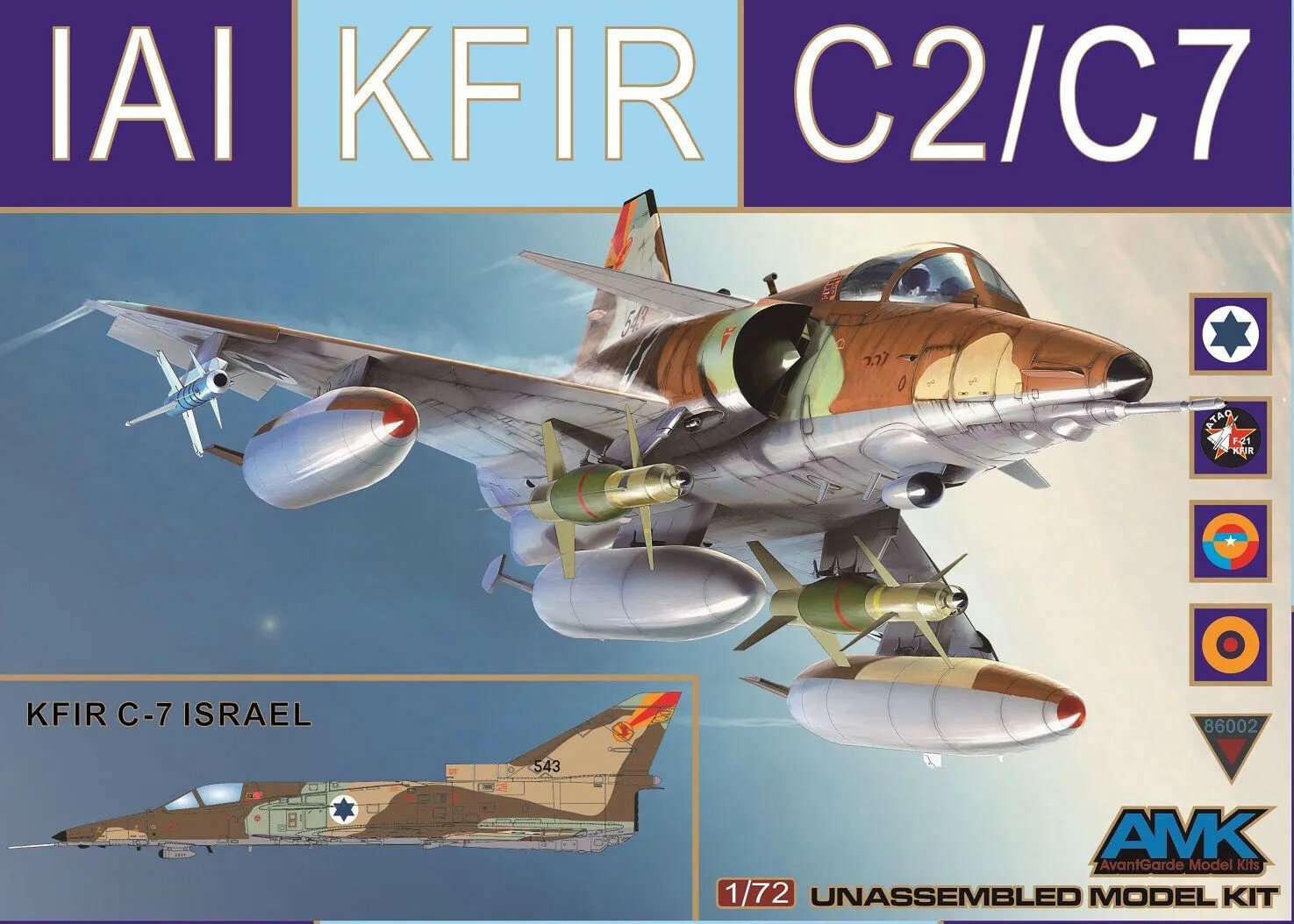 KFIR C2/C7 86002 AMK Сборная модель самолета 1:72