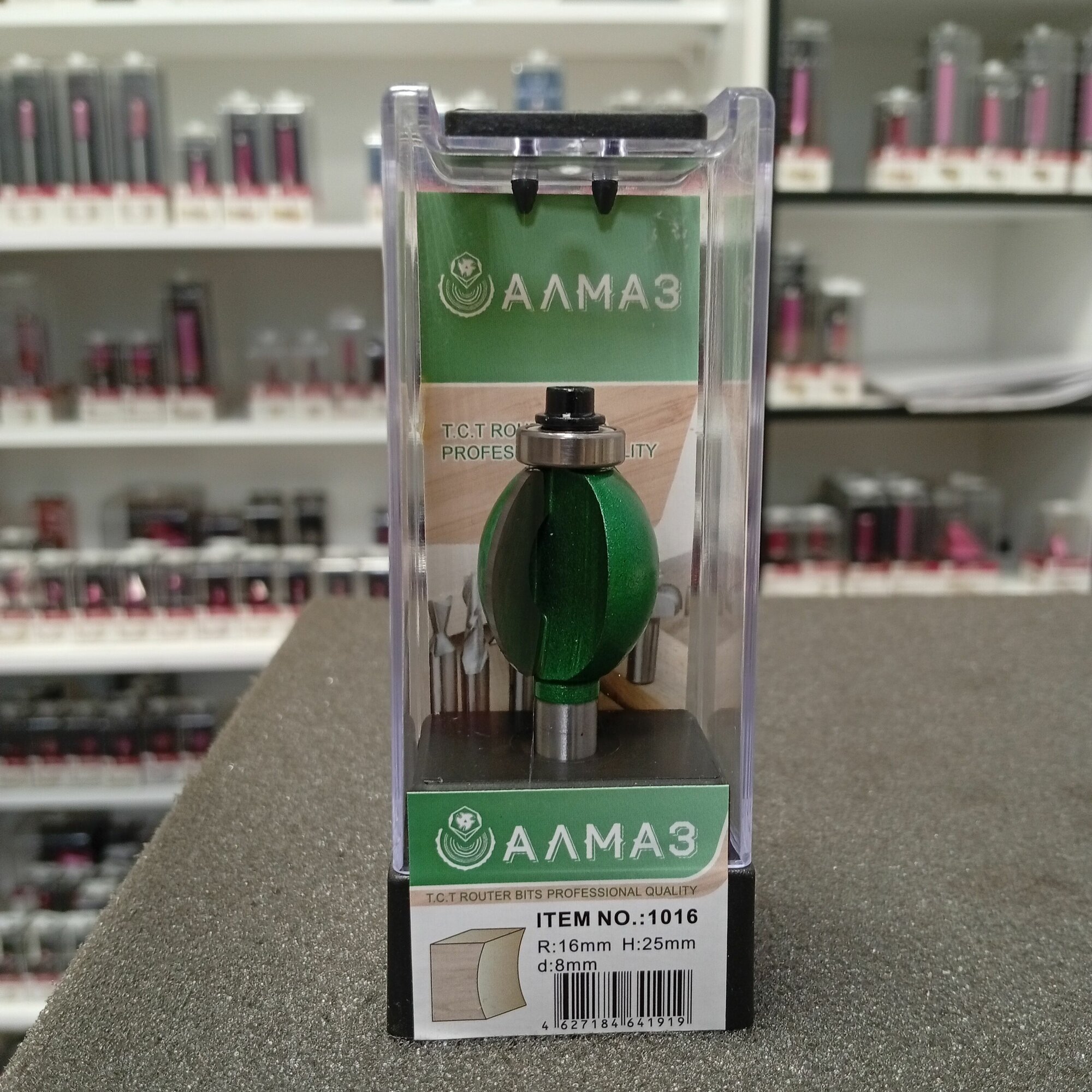 Фреза Галтельная R16 ( овал) с подшипником алмаз 1016 D:25mm I:25mm d:8mm