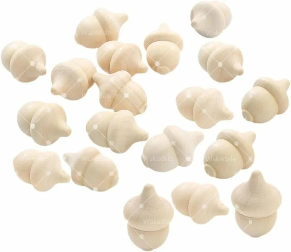 40 шт. Украшения в пасторальном стиле, самодельные детские игрушки-раскраски из цельного дерева, маленькие желуди, украшение для дома