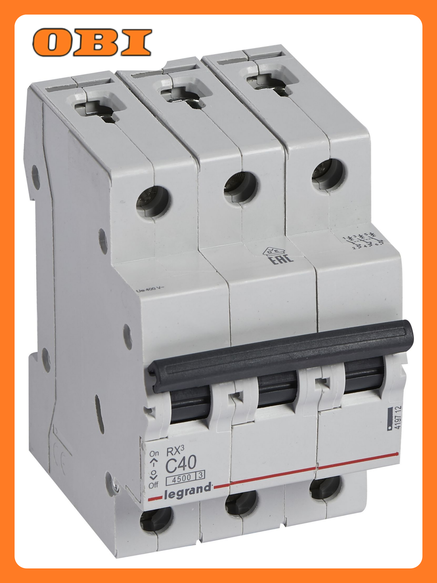 Автоматический выключатель Legrand RX3 3P C40 A 4,5 кА