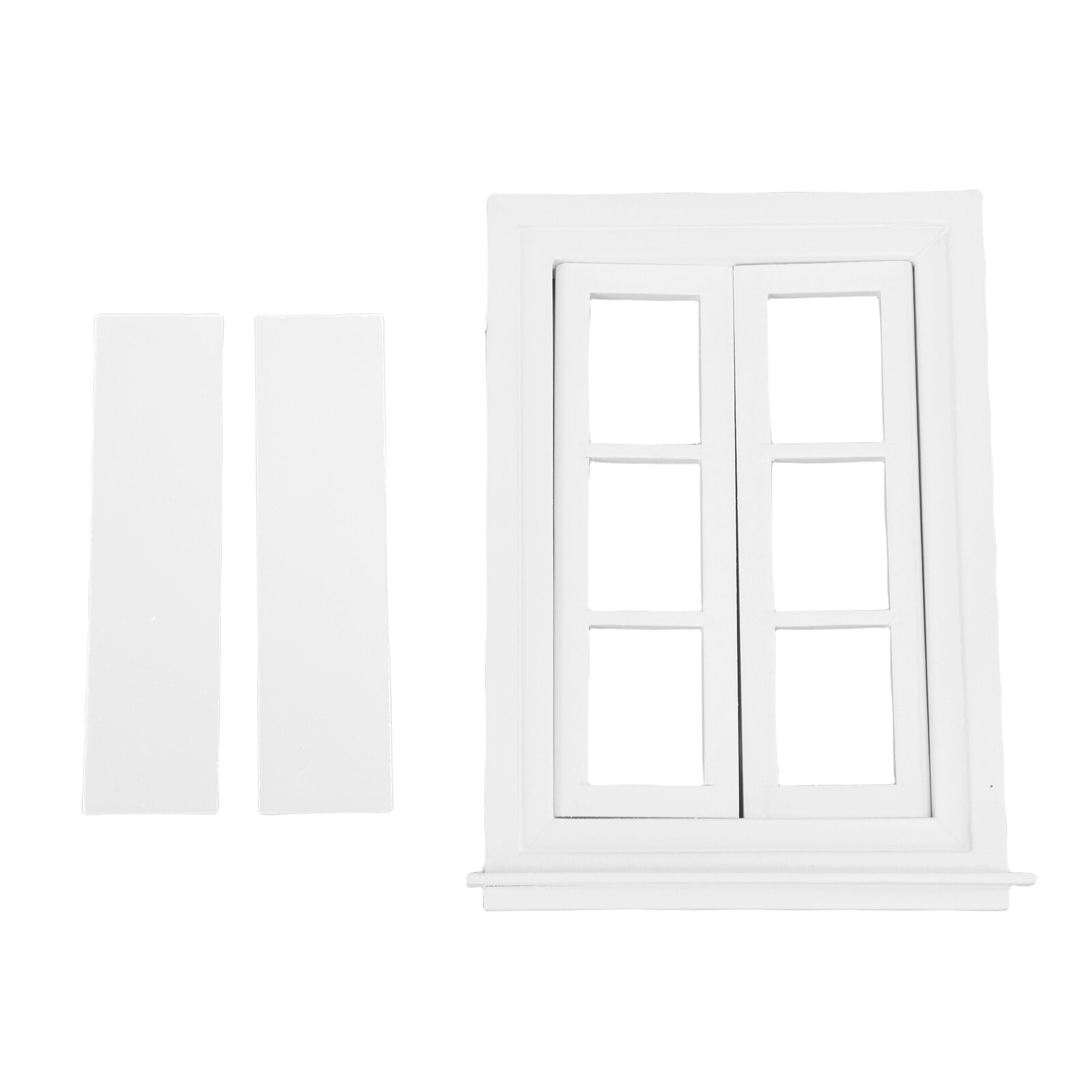 Деревянная миниатюрная оконная рама с двойным открыванием и 6 секциями, масштаб 1:12, аксессуары для кукольного домика, предметы интерьера.