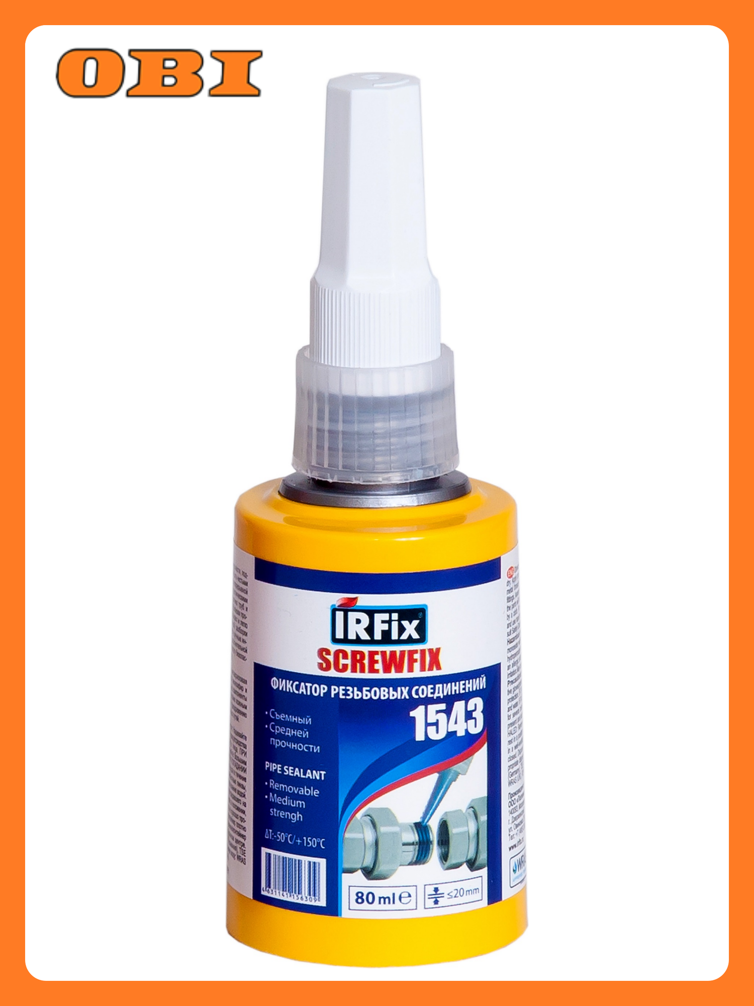 Анаэробный герметик IRFIX SCREWFIX, для труб, влагостойкий, 80мл