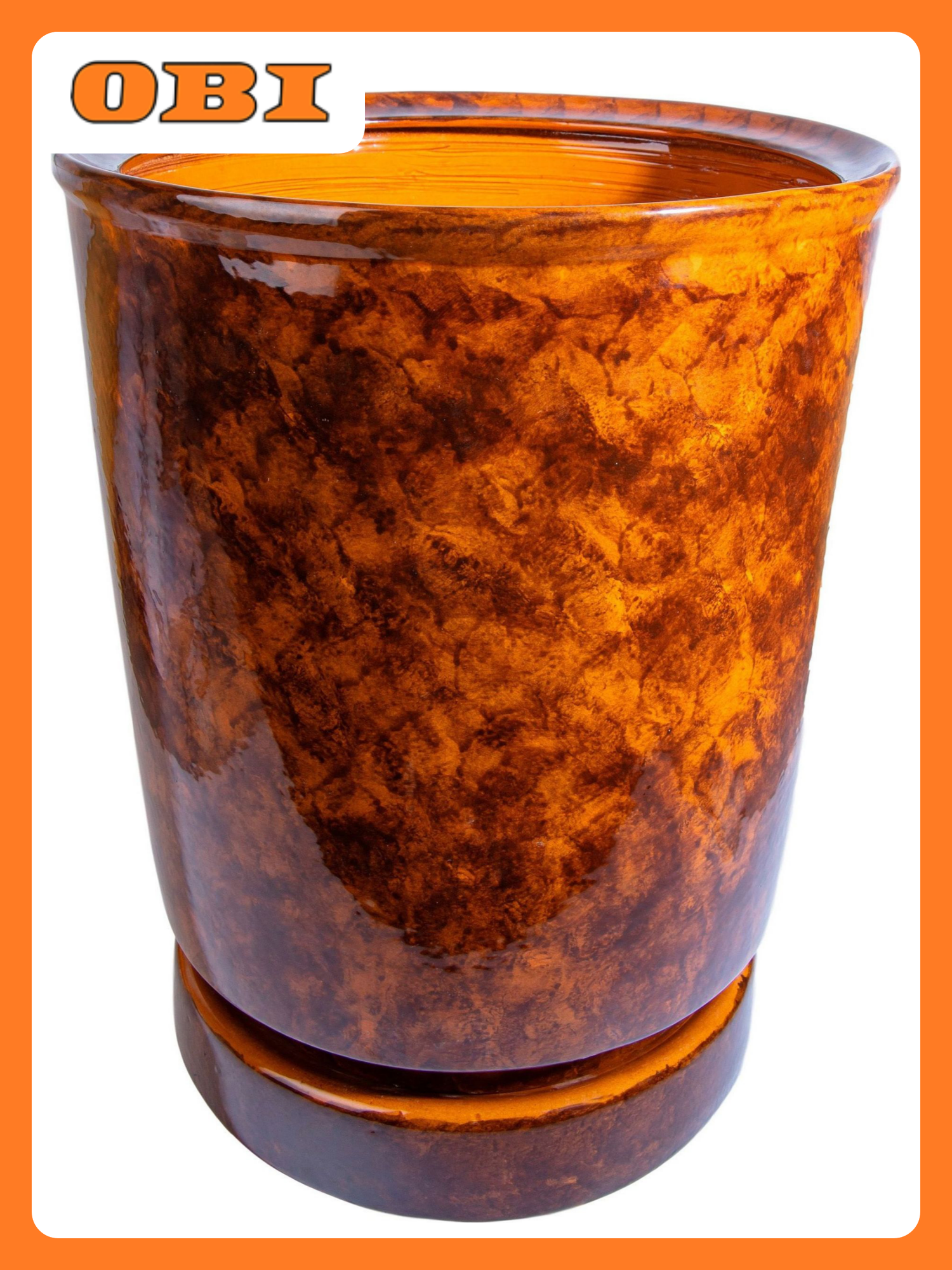 Вазон d33 см керамический коричневый