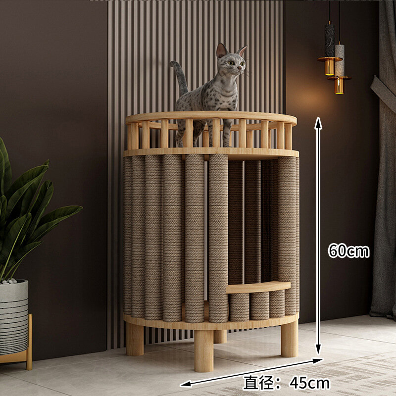 Кошачье гнездо из массивной древесины Four Seasons Универсальная Кошачья вилла Закрытый кошачий дом Кейт Парк I