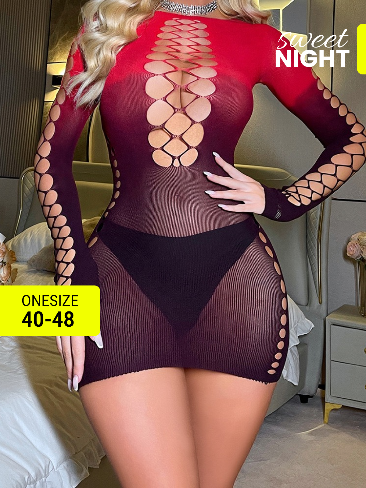 Женское интим платье с длинным рукавом, сексуальное пляжное вязаное белье с доступом для женщин, 18+