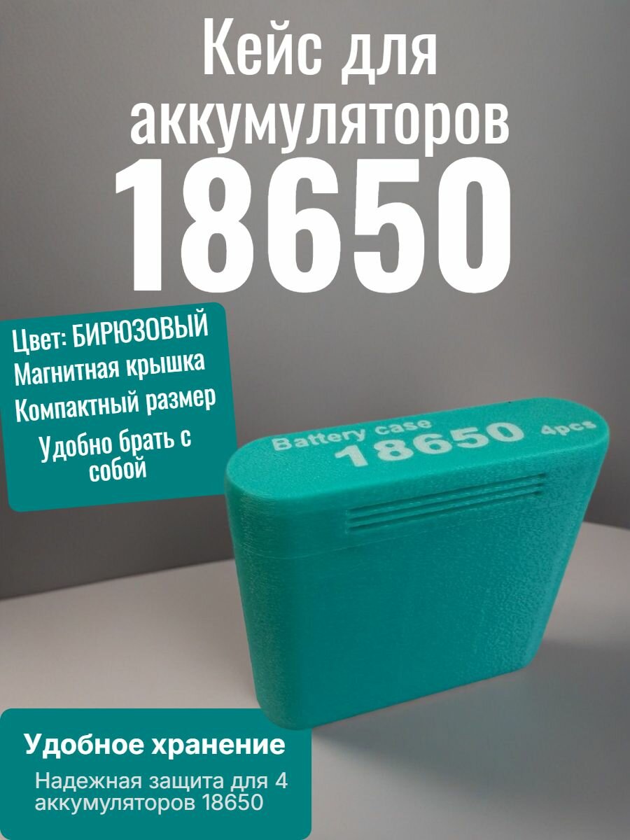 Кейс-бокс для акб 18650-4x1, Тиффани