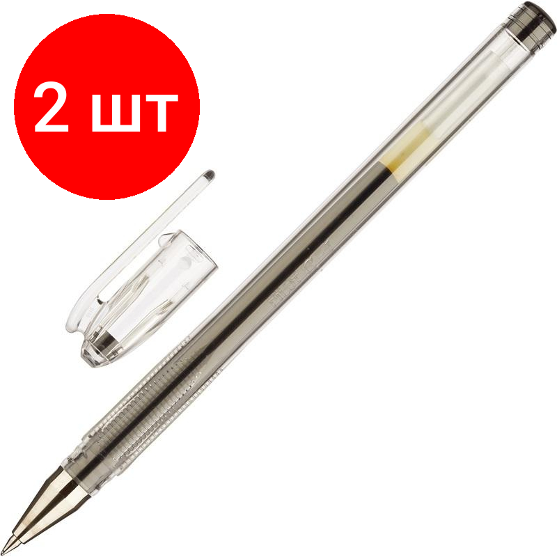 Комплект 2 штук, Ручка гелевая неавтомат. PILOT BL-G1-5T черная 0.3мм