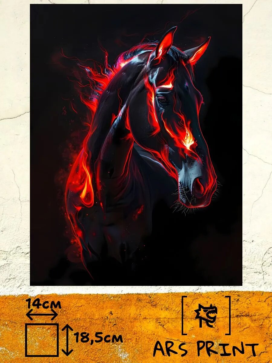 Термонаклейка Красная Огненная Лошадь