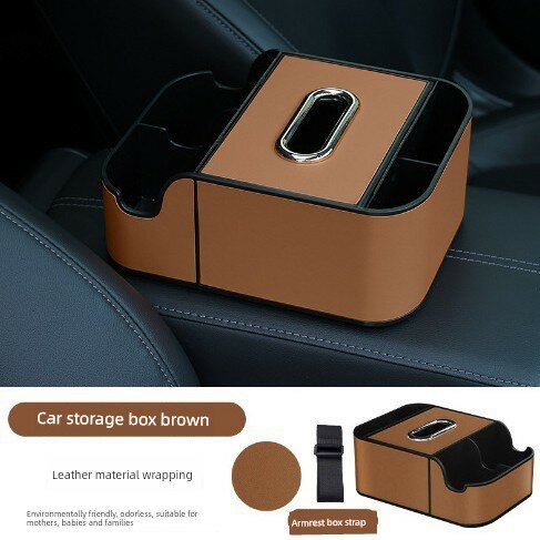 Кожаная автомобильная подставка для хранения с большой вместимостью, для приборной панели, держателя для салфеток и