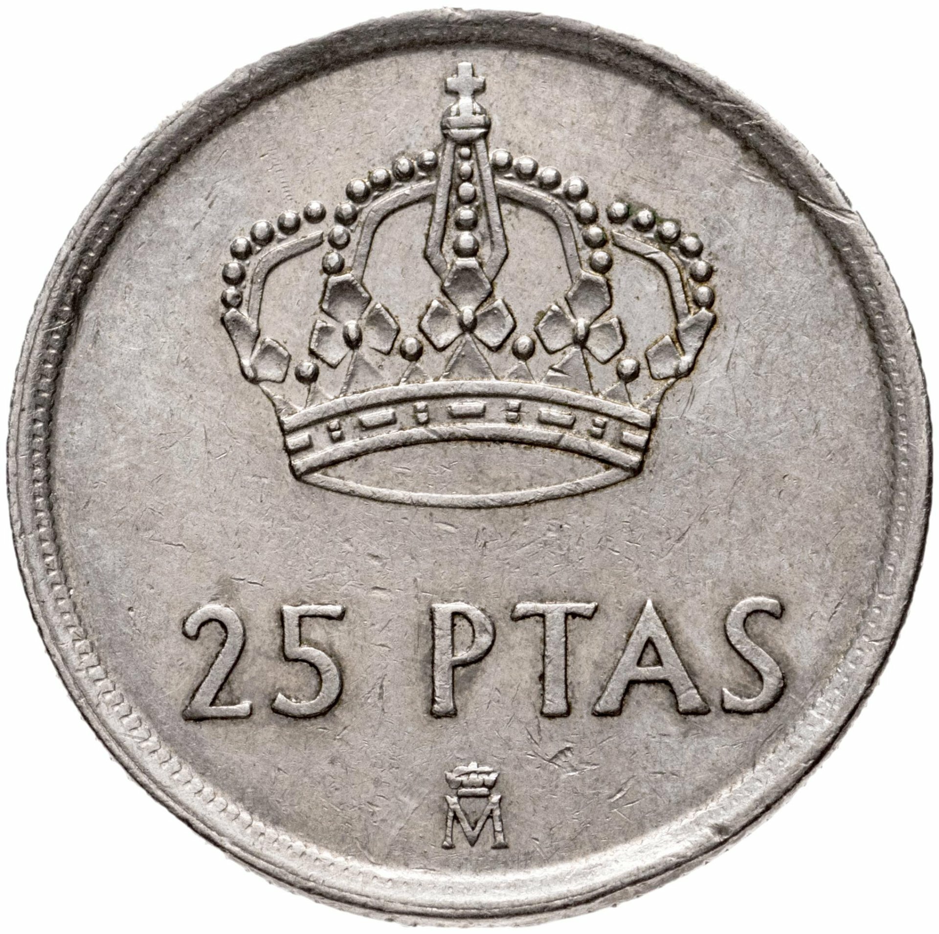 Испания 25 песет 1983, Мельхиор медь-никель, в сохранности XF