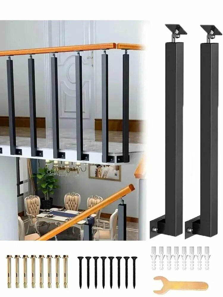 Стальные балясины с боковым креплением и регулируемым навершием, для лестниц и ограждений